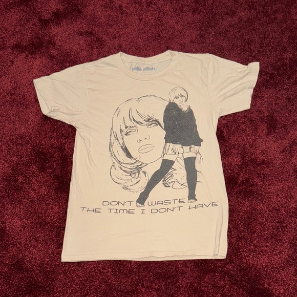 Billie Eilish | Tops | Billie Eilish Graphic Tshirt Cream | Poshmark